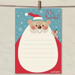 Tarjeta Papá Noel para imprimir