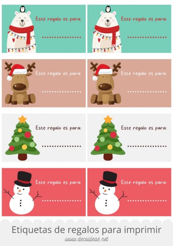 Etiquetas de regalos para imprimir
