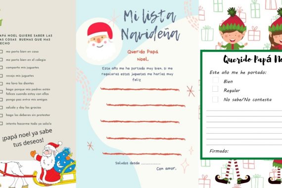Tarjeta Papá Noel para imprimir
